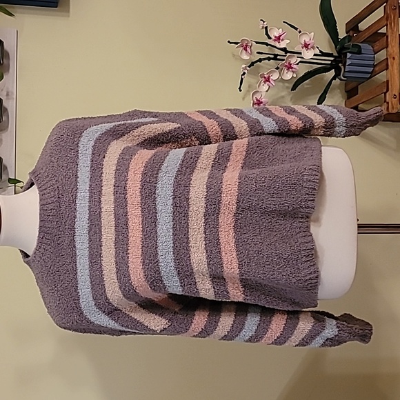 Altar'd State | Sweaters | Alterd State Gray Striped Popcorn Sweater Ml ...